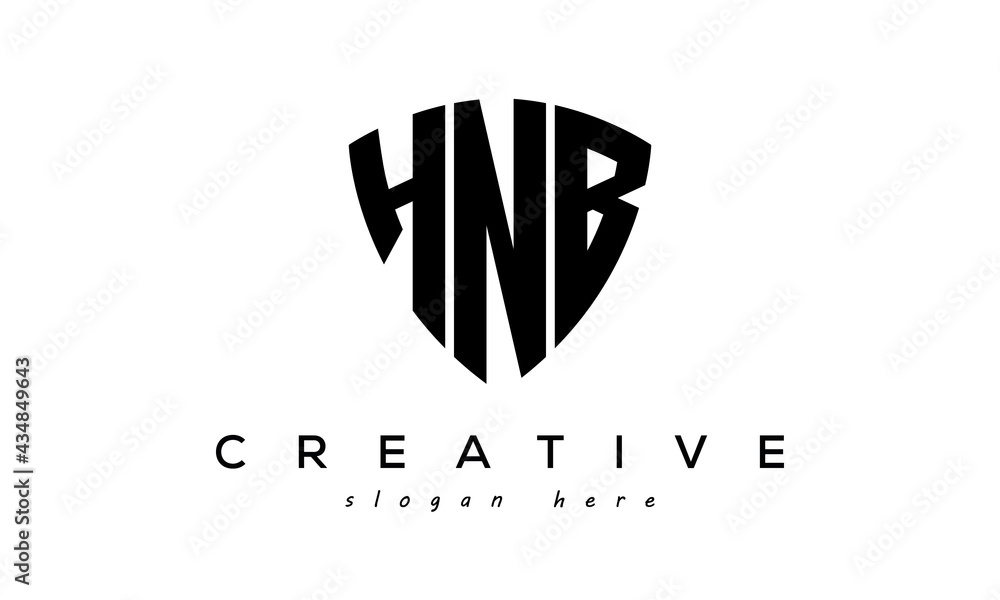 HNB letter creative logo with shield Stock Vector | Adobe Stock