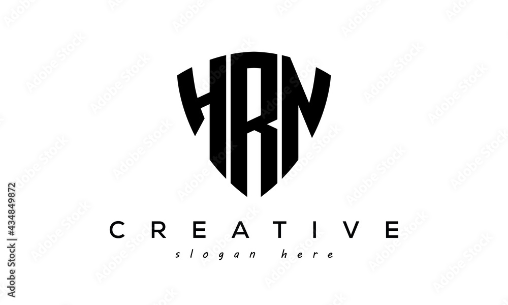 HRN letter creative logo with shield Stock Vector | Adobe Stock