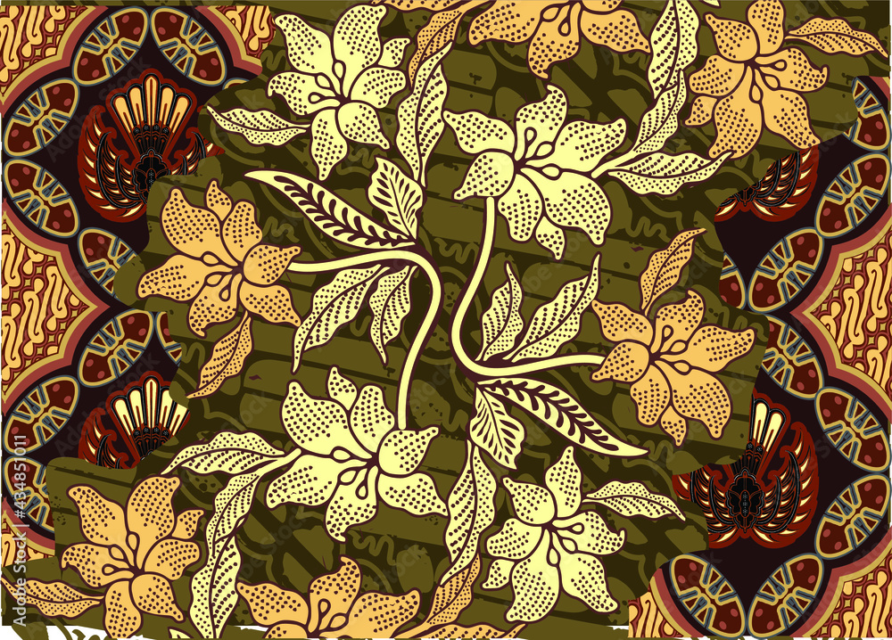 Indonesian batik motifs with flora and fauna patterns that are very ...