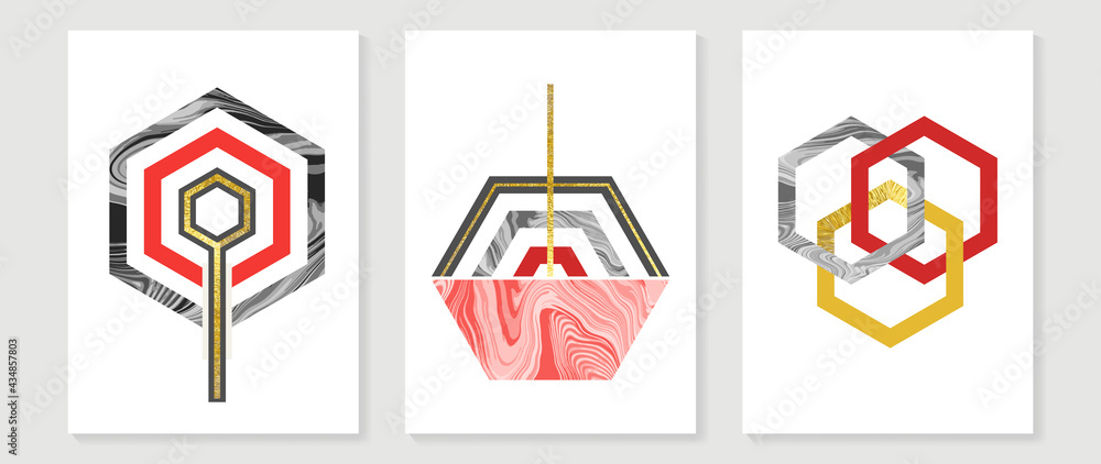 Abstract Math art background vector. Modern block color art wallpaper ...