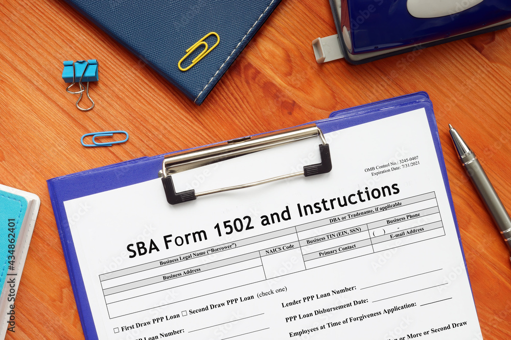 SBA form 1502 SBA Form 1502 and Instructions Stock Photo | Adobe Stock