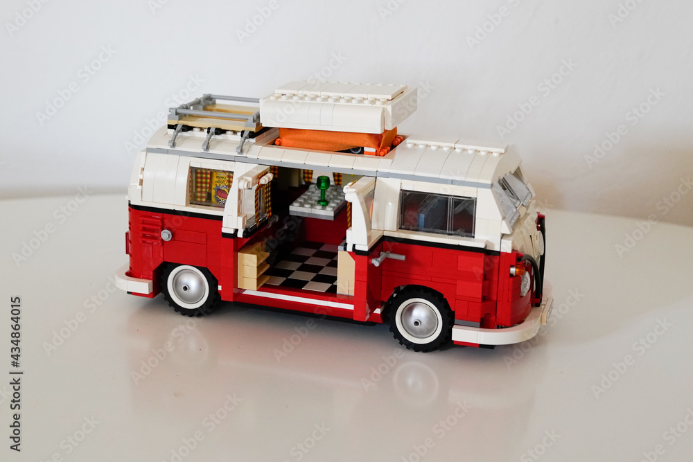 vw bus in lego brick toy vintage volkswagen campervan Stock Photo ...