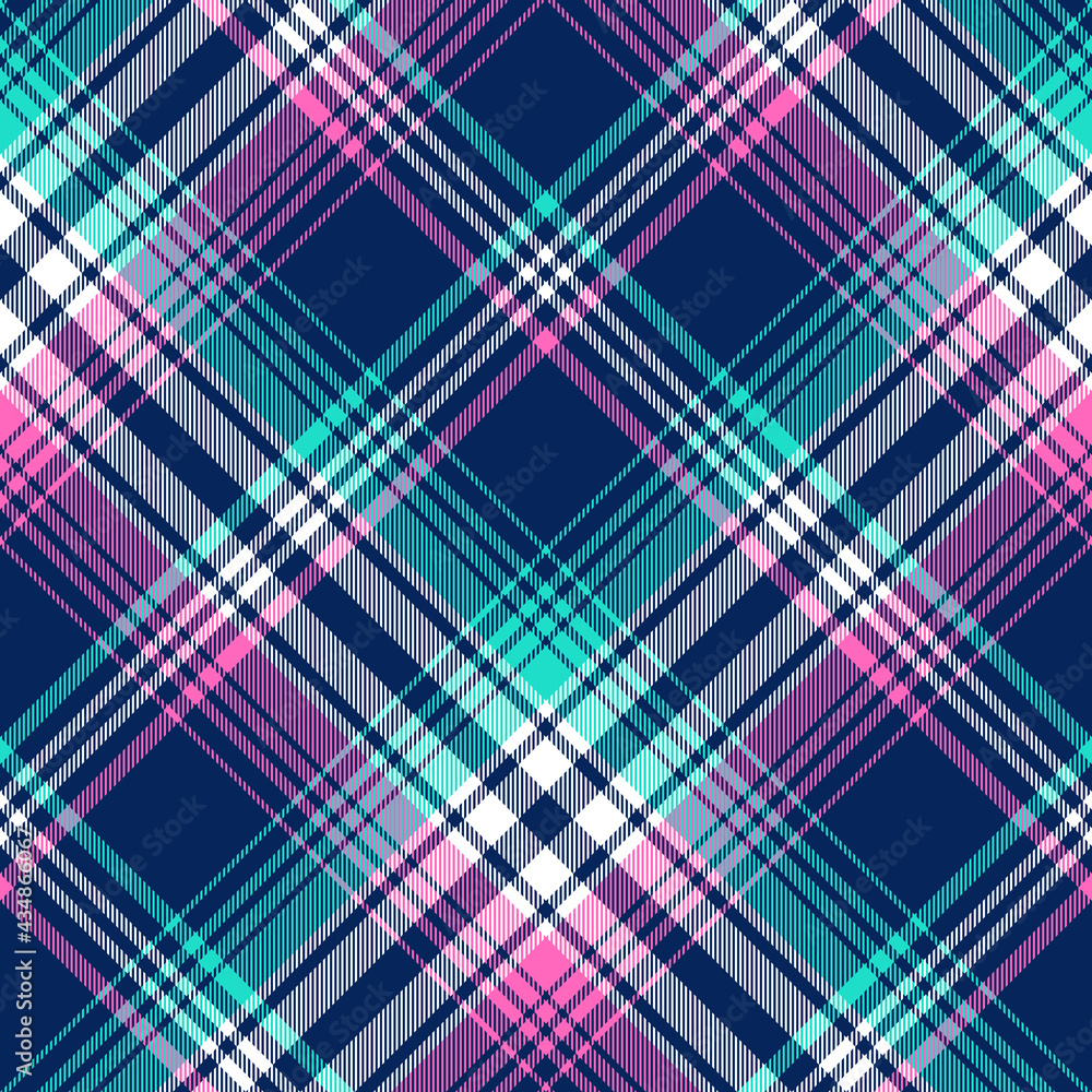 Plaid pattern tartan in blue, pink, green, white. Seamless colorful ...