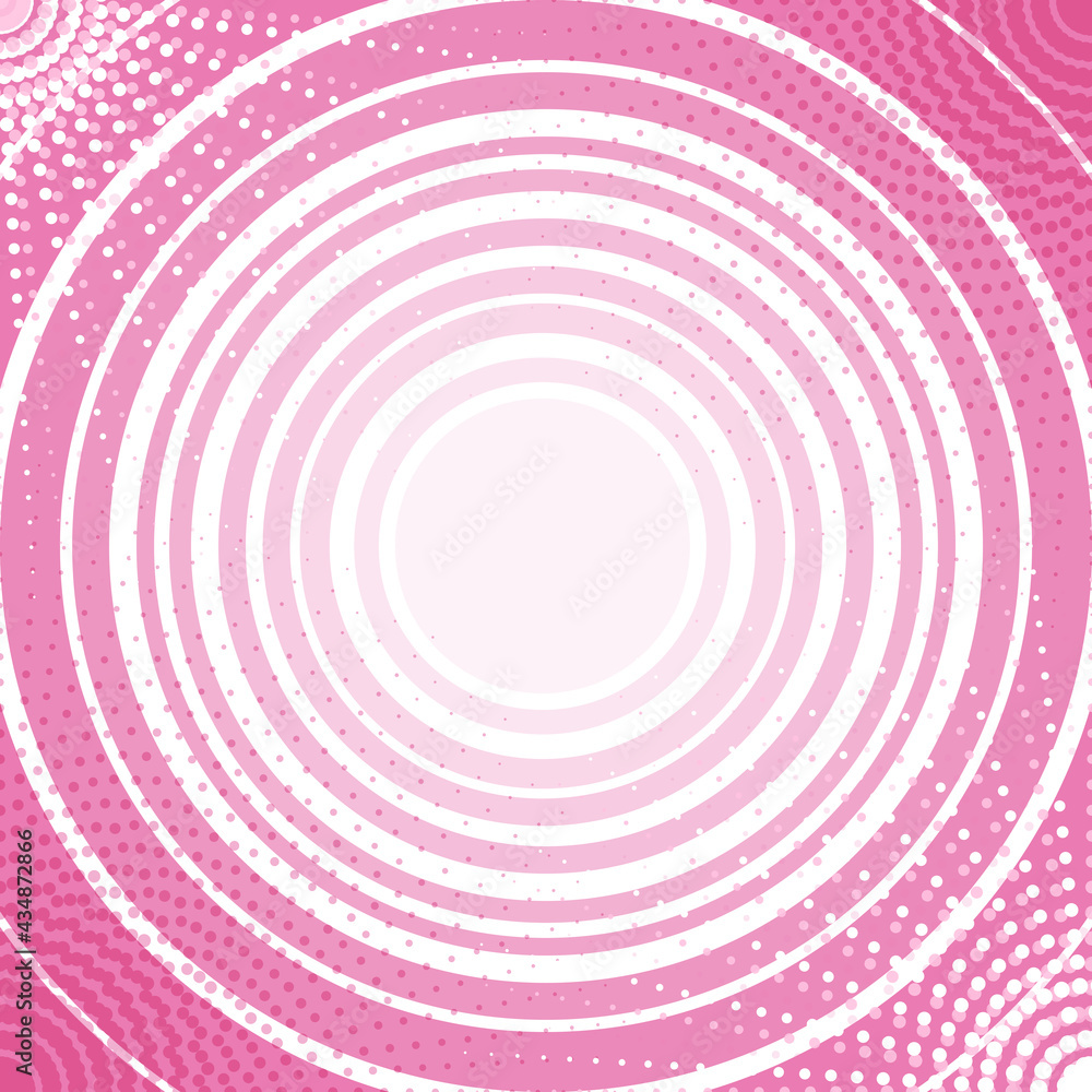 Retro comic rays pink dots background. Vector illustration in pop art ...