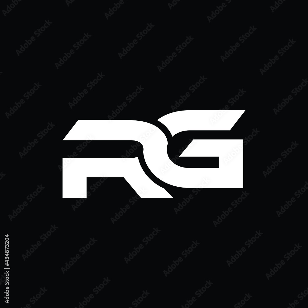 rg letter logo design with black background Stock Vector | Adobe Stock