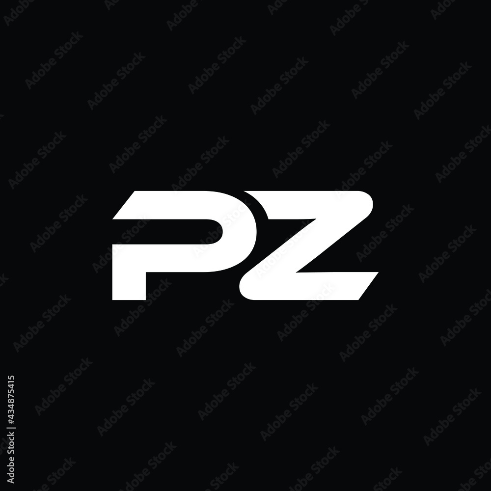 pz modern letter logo design with black background Stock Vector | Adobe ...
