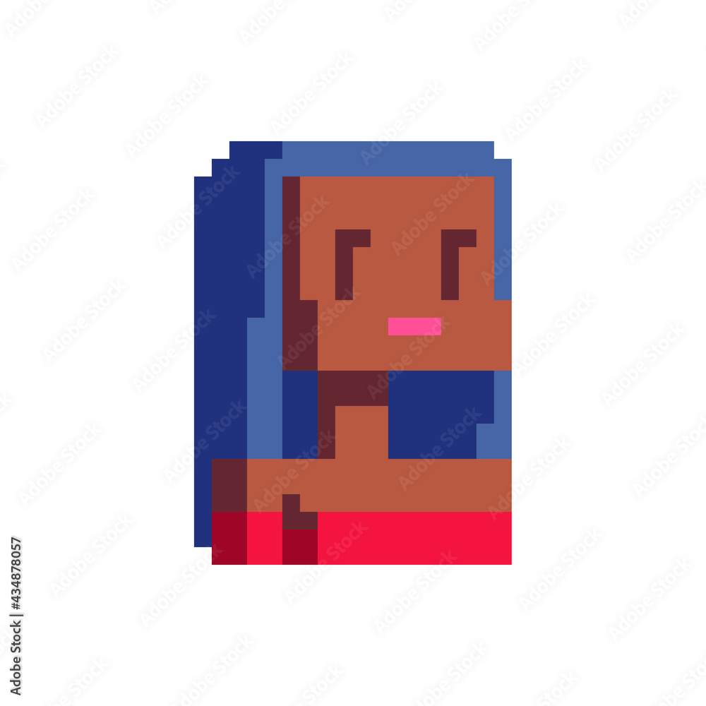 Pixel art girl character. Flat style. Female avatar profile picture ...