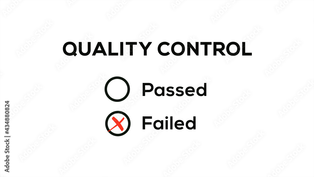 Quality Control on Square Checkbox Failed Check List on White ...