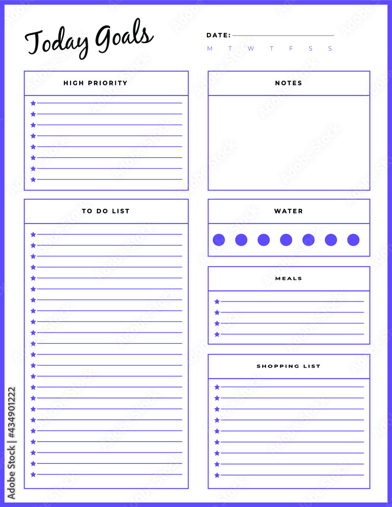 Daily planner template. printable template - Easy to plan your day ...