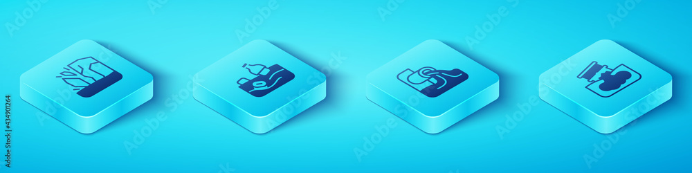 Set Isometric Glacier melting, Problem pollution of the ocean, Barrel ...