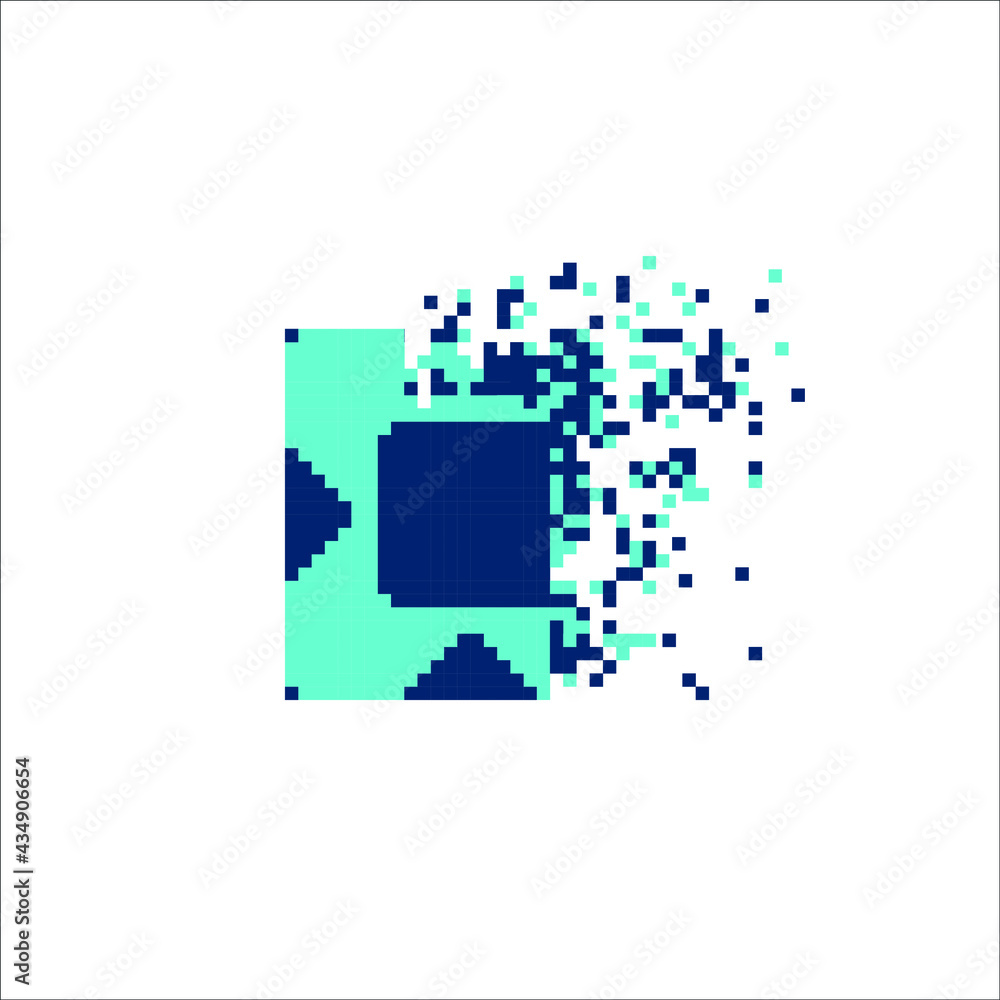 Vetor de Pixel art 8 bit dispersed filled rectangle, illustration for ...