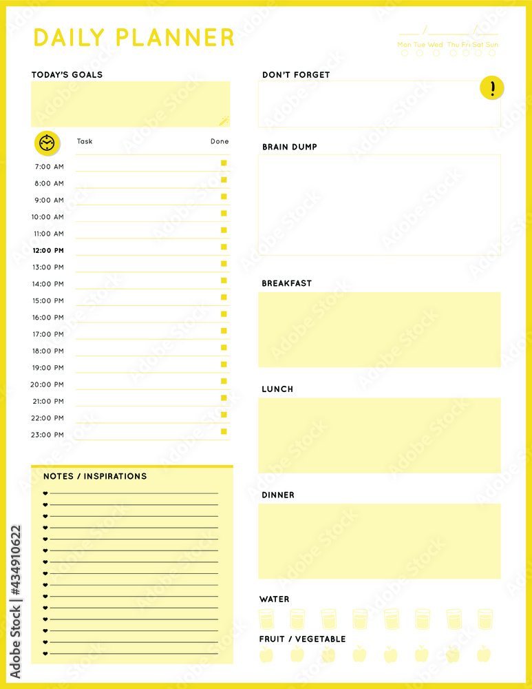 Daily planner template. printable template - Easy to plan your day ...