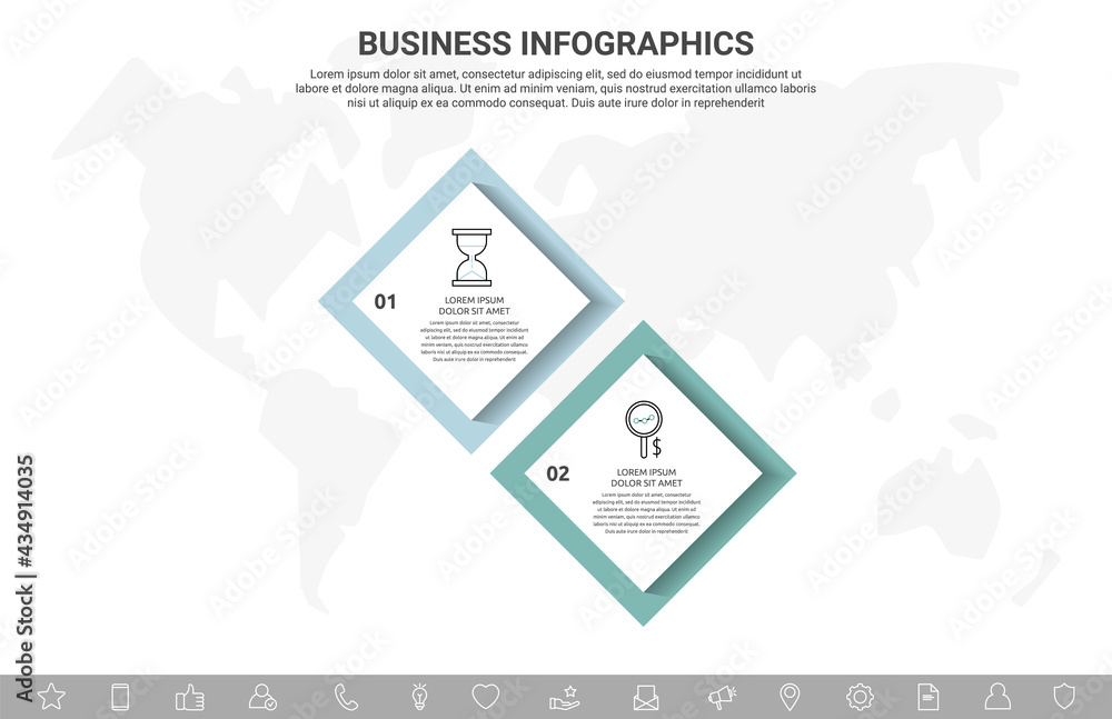 Vetor de Vector infographic square label, template design. Business ...