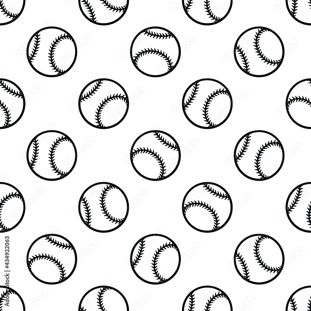 Baseball softball ball seamless pattern vector graphics. Ideal for ...