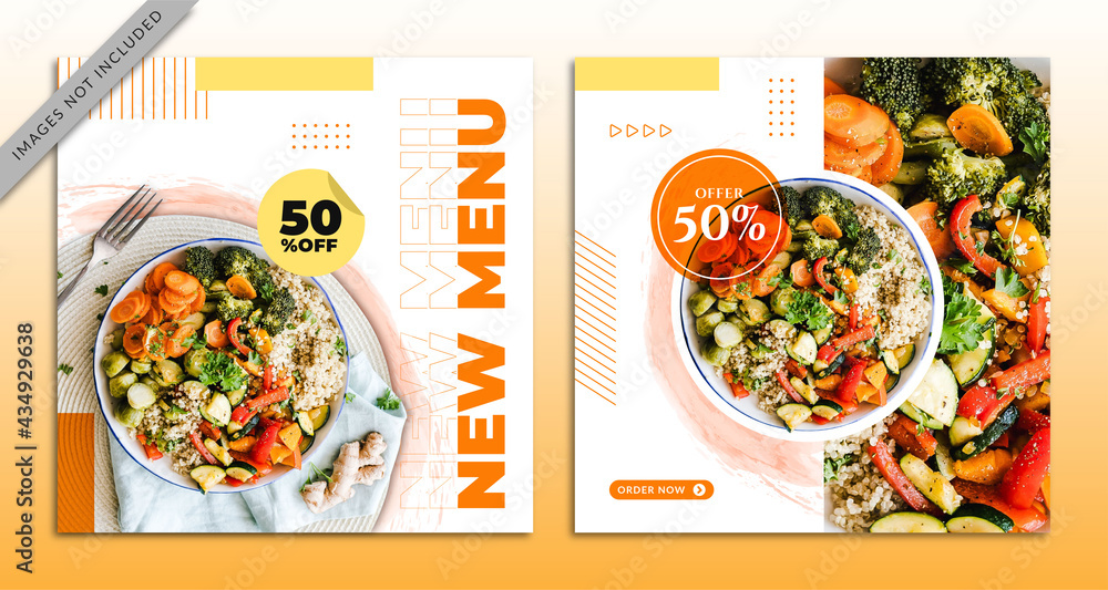food social media post template free vector Stock Vector | Adobe Stock