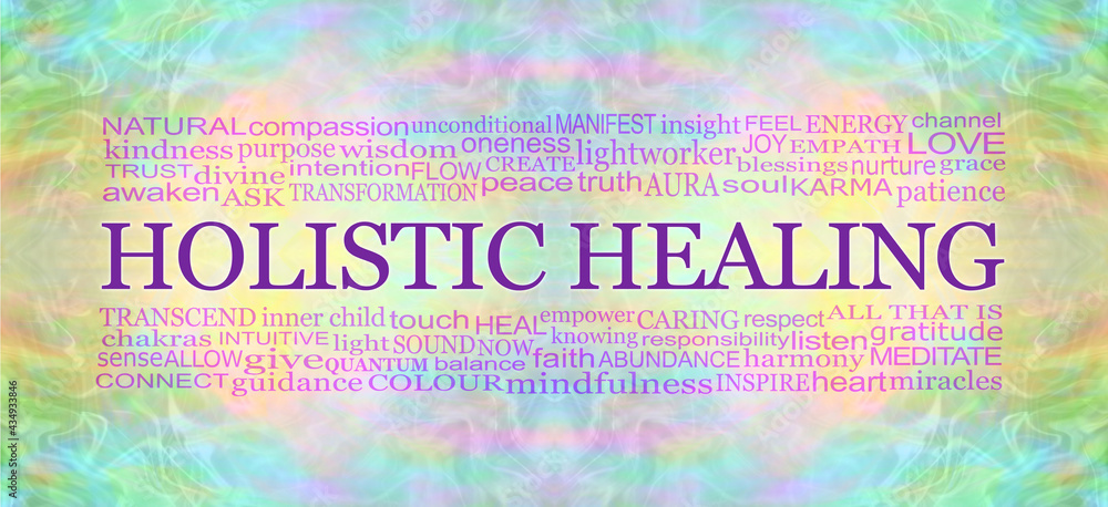 Spiritual Holistic Healing Word Cloud Banner - multicoloured ...