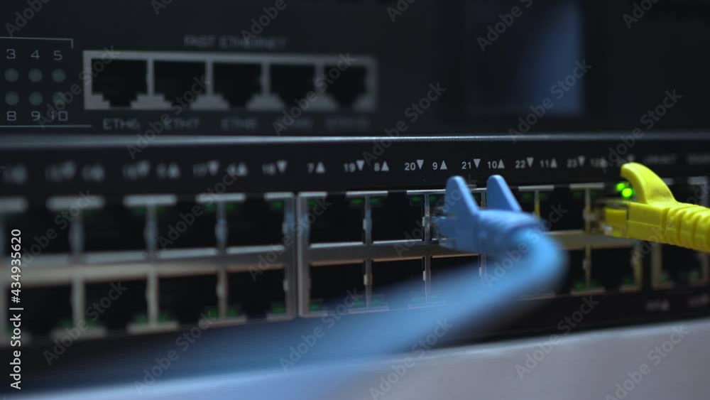 Signal lost from blue network cable plugged in switch hub or router ...