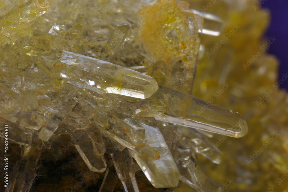Golden Citrine Grown in a Solution of Quartz Displaying the Crystalline ...