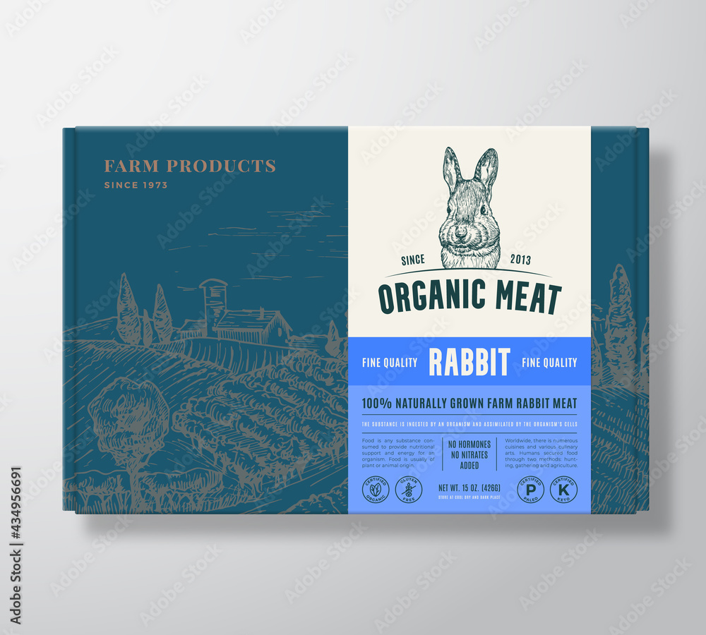 Premium Quality Lamb Mock Up. Organic Vector Meat Packaging Label ...