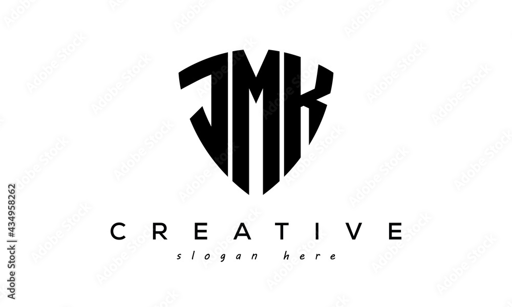 JMK letter creative logo with shield Stock Vector | Adobe Stock