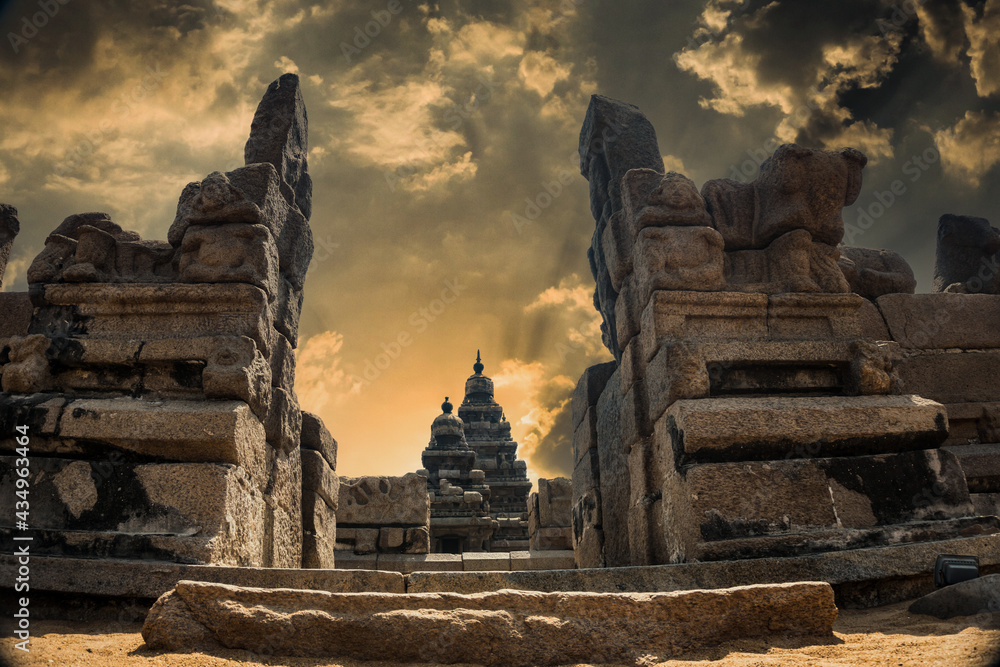 Shore Temple of Mahabalipuram. The Shore Temple is so named because it ...