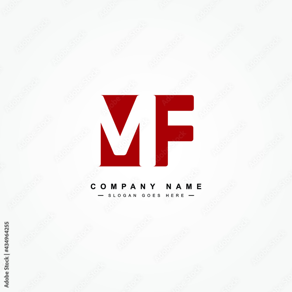 Initial Letter MF Logo - Minimal Business Style Logo Stock Vector ...