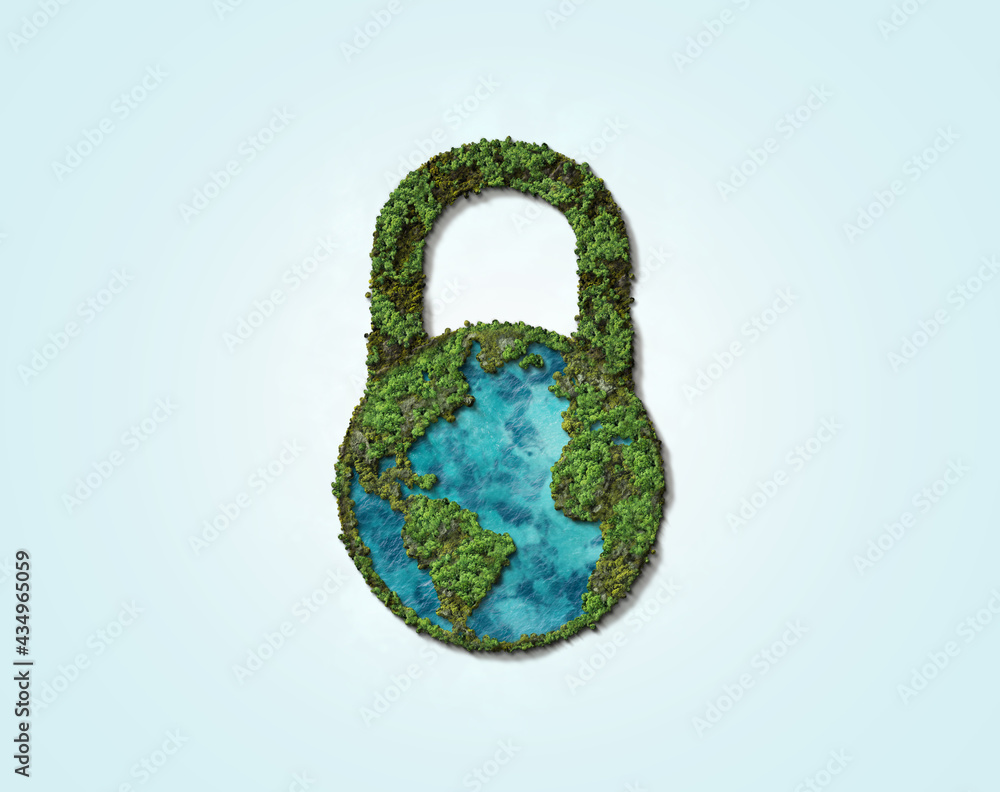 World Lockdown Environment day concept 3d design. Happy Environment day ...