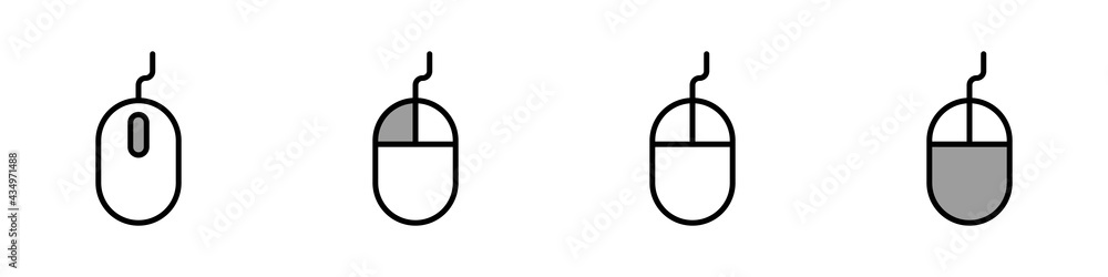 Conjunto de iconos del ratón del equipo. Dispositivo. Concepto de hacer ...