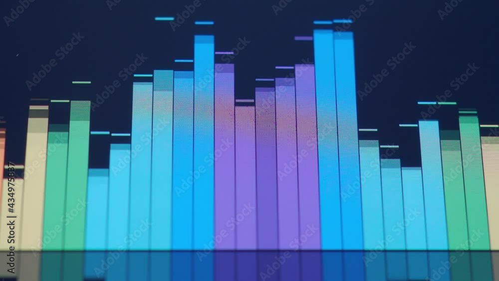 Music Equalizer bar. Audio waveform equalizer on black background loop ...
