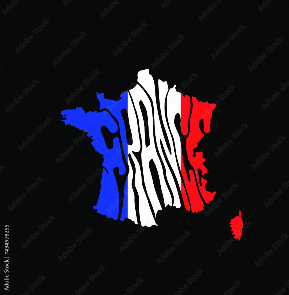 France Map lettering in map shape. France map typography. Stock Vector ...