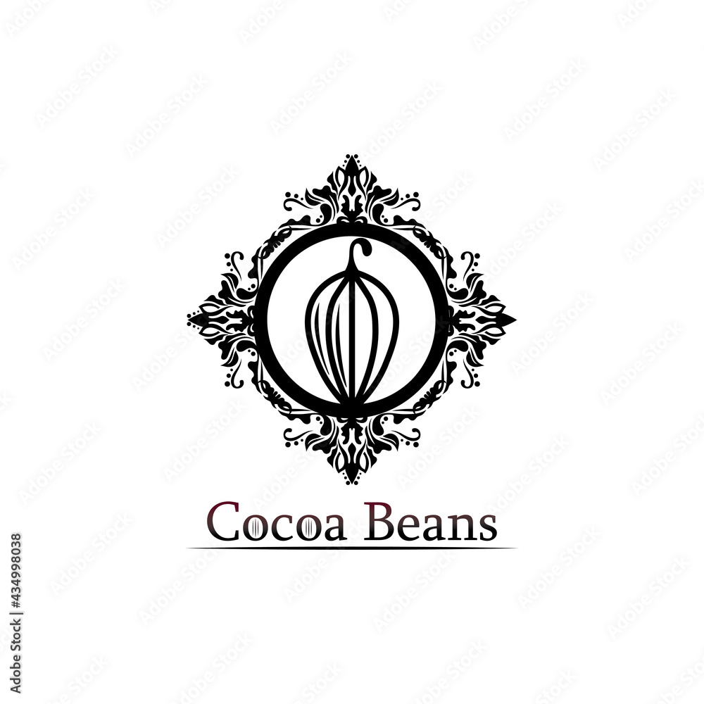 chocolate logo and cocoa icon and vector design bean and nut cacao ...