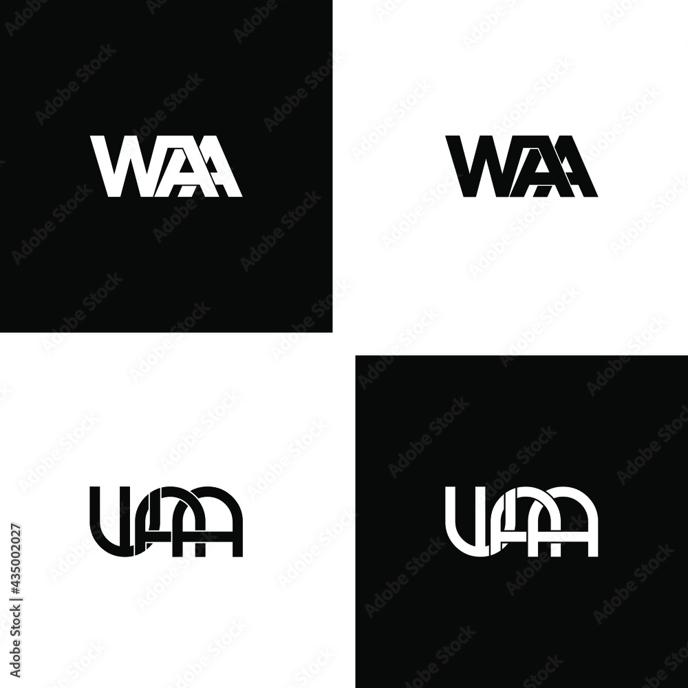 waa letter original monogram logo design set Stock Vector | Adobe Stock