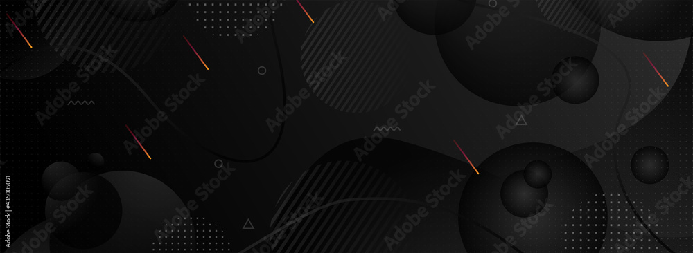 Abstract Black Background with Circle Particle with Minimalist Design ...