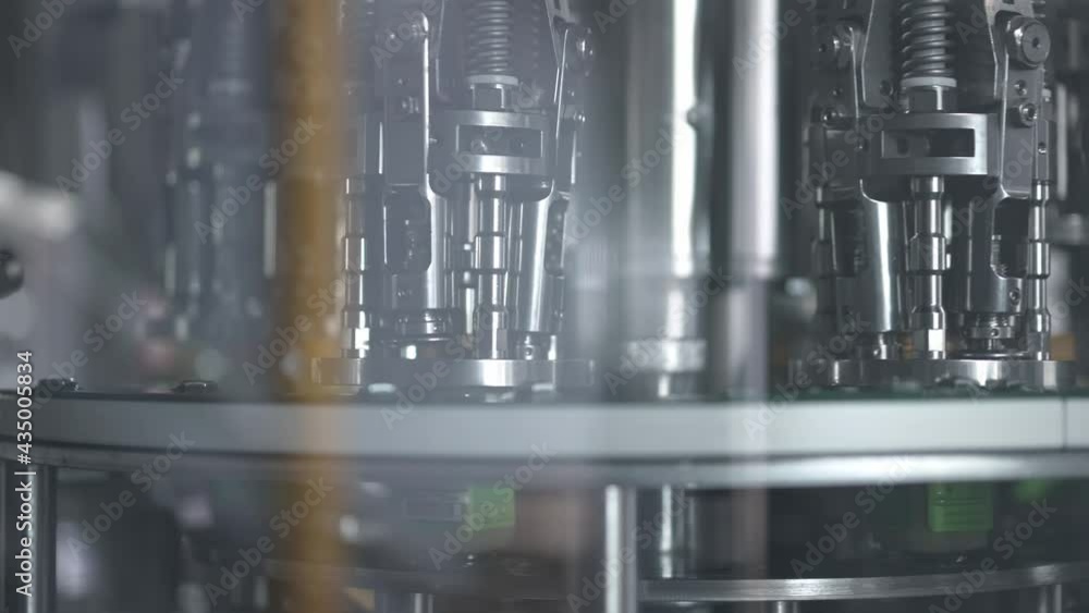 Robotic arm in smart factory automation line. packaging warehouse ...