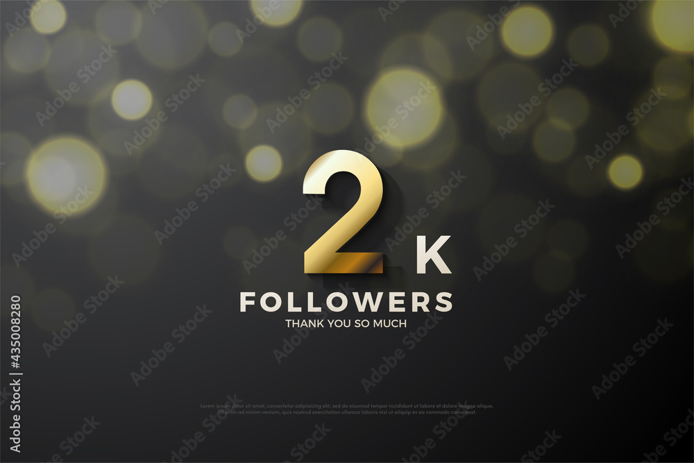 2k followers background illustration. Stock Vector | Adobe Stock