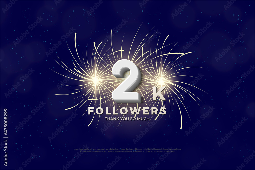2k followers background illustration. Stock Vector | Adobe Stock