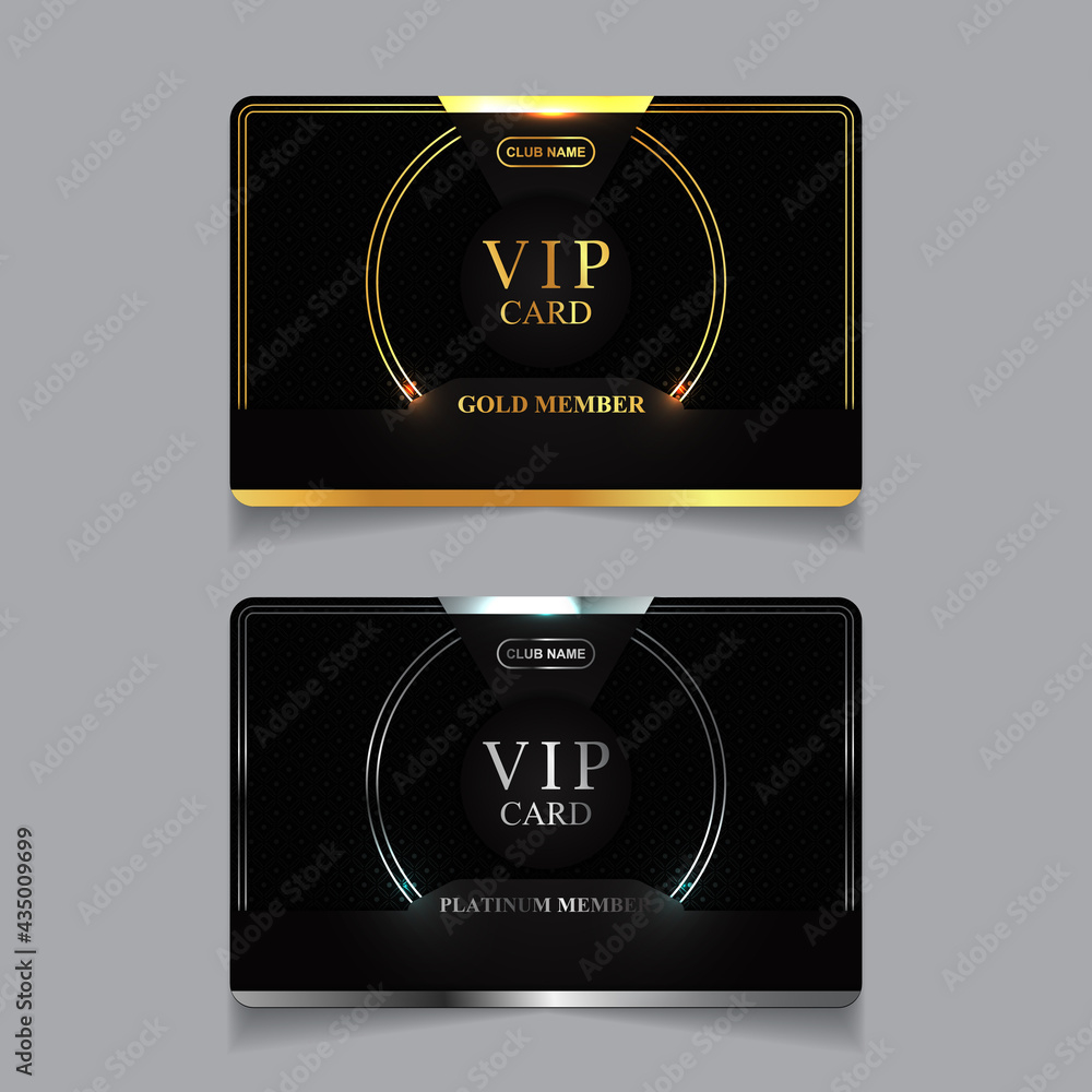 Vector VIP golden and platinum card. Black geometric pattern background ...