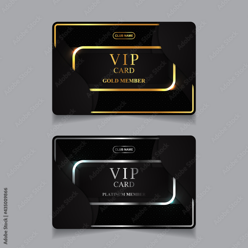 Vector VIP golden and platinum card. Black geometric pattern background ...