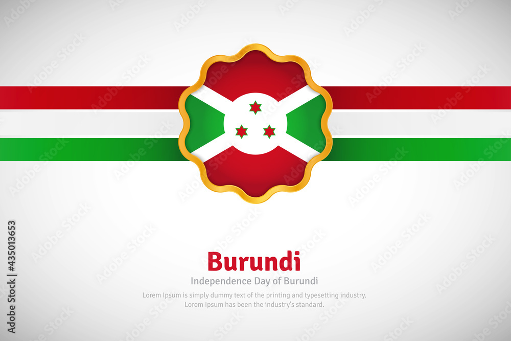 Artistic happy independence day of Burundi with country flag in golden ...