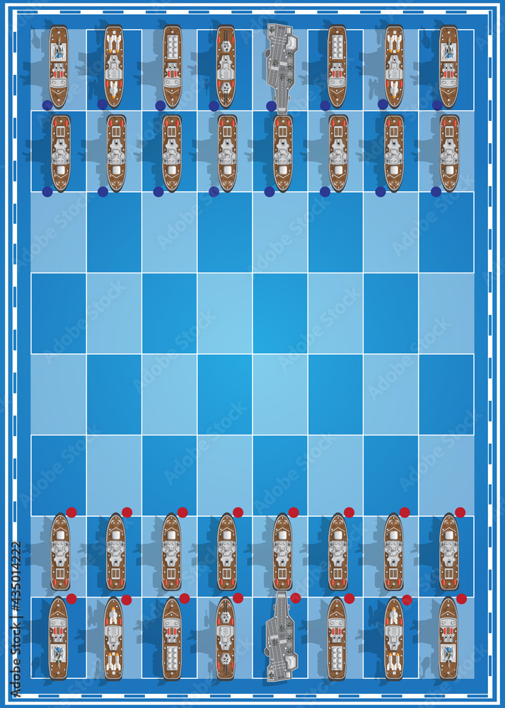 Sea battle. Chess. Vector illustration. Stock Vector | Adobe Stock