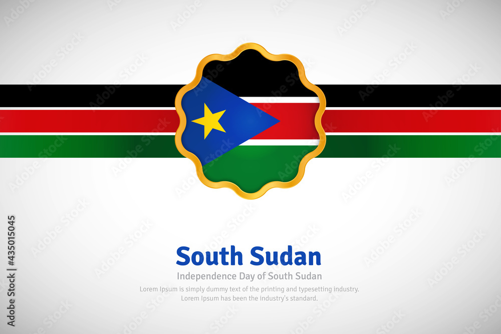 Artistic happy independence day of South Sudan with country flag in ...