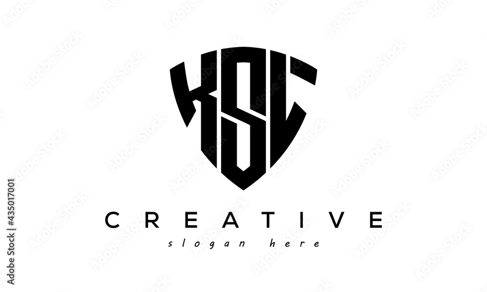 KSL letter creative logo with shield Stock Vector | Adobe Stock