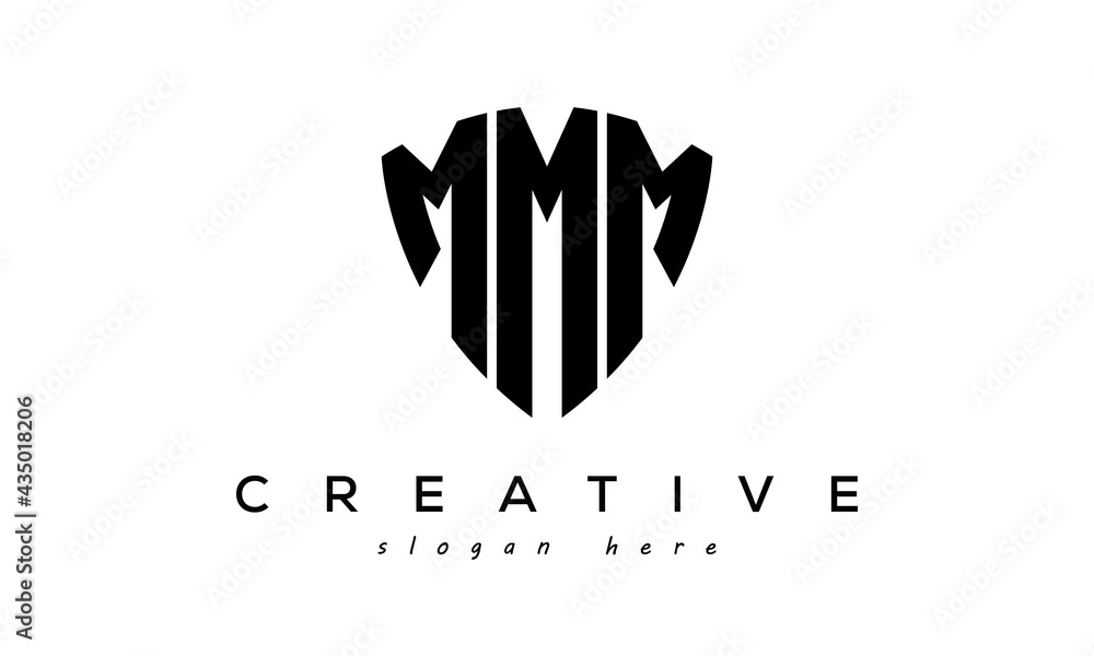 MMM letters creative logo with shield Stock Vector | Adobe Stock