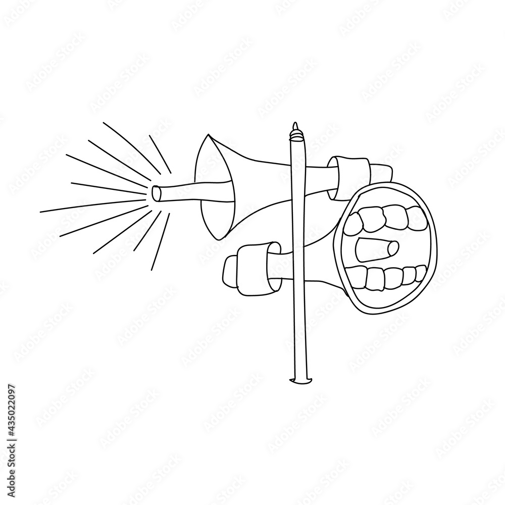 Siren head line art coloring page illustration vector Stock Vector ...