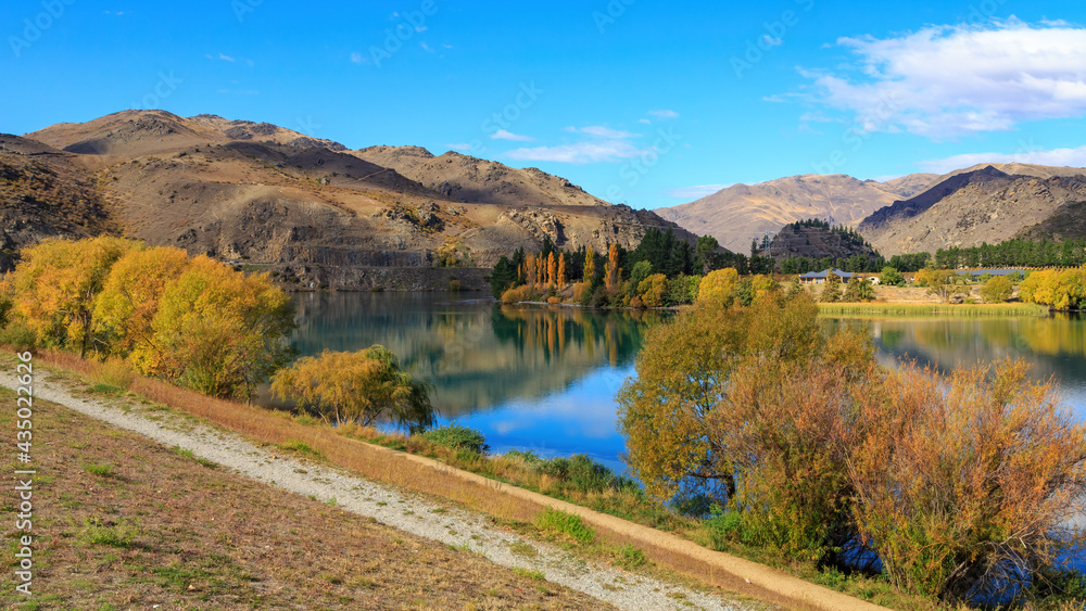 Autumn in Cromwell, a town in the South Island of New Zealand ...