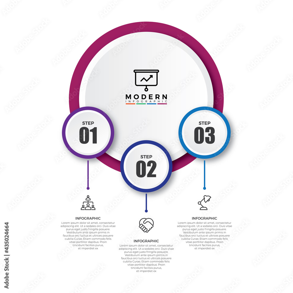 Business Infographics circle origami style Vector illustration ...