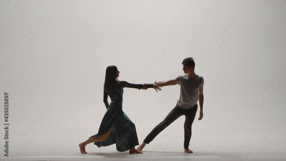 Elements of modern choreography, contemporary performed by a young ...