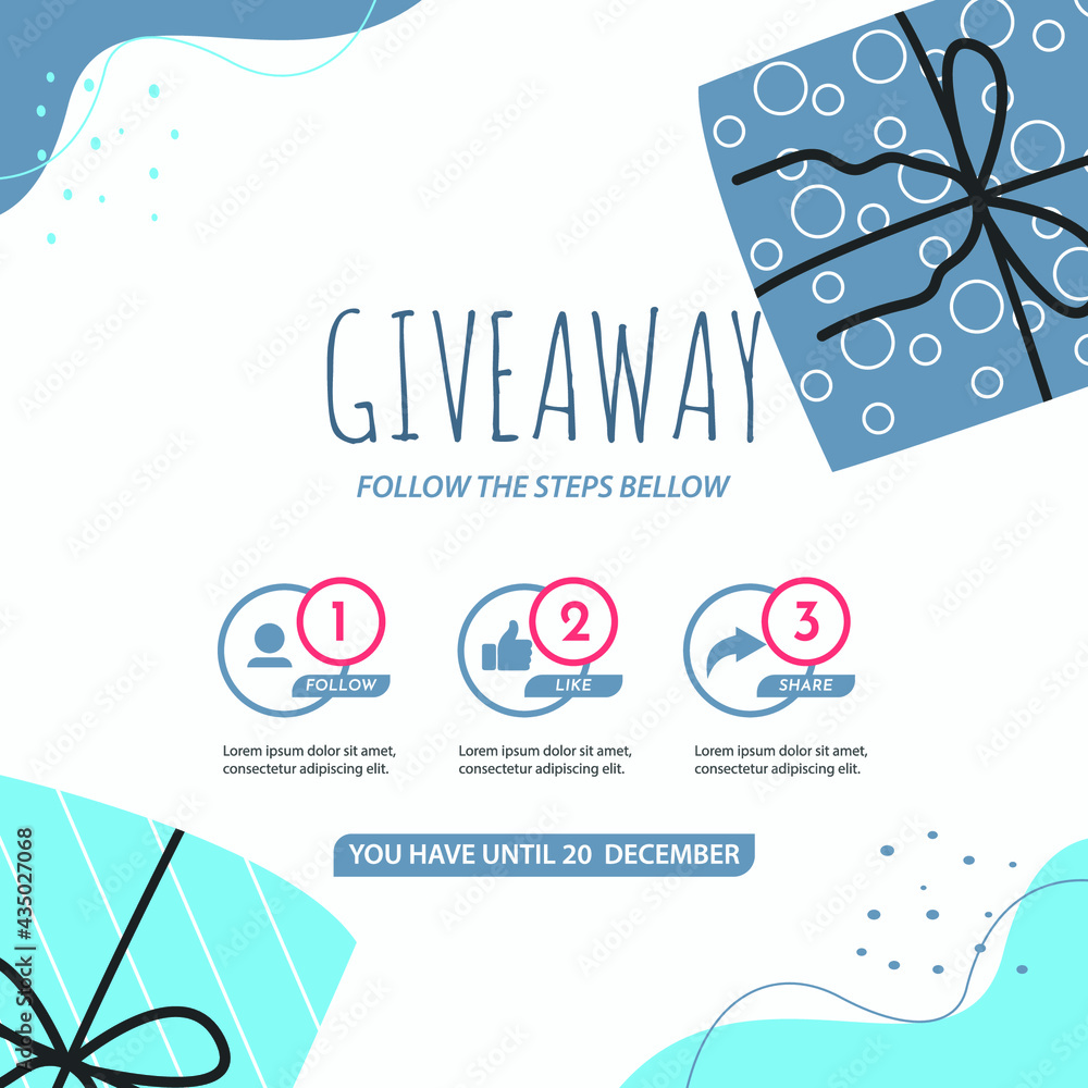 Giveaway banner design template. Social media poster design. Stock ...