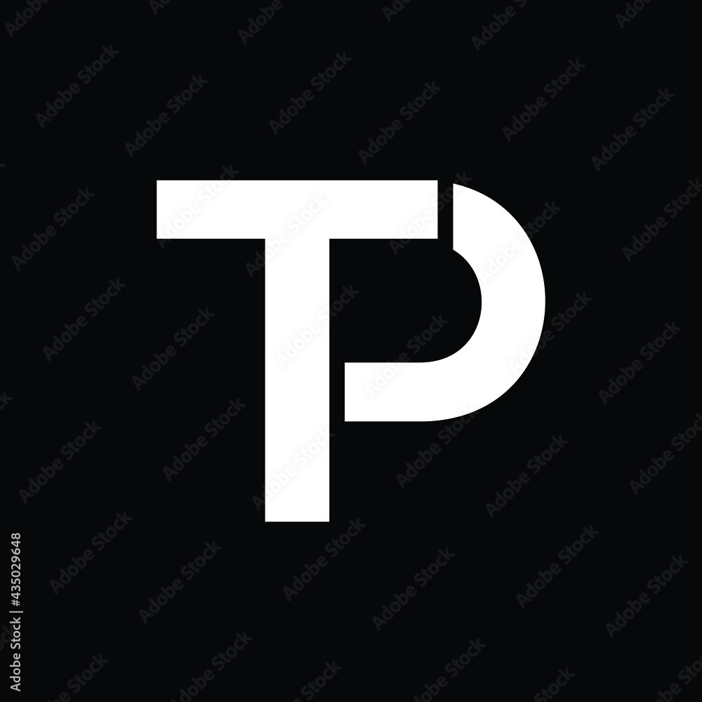 tp letter logo design with black background Stock Vector | Adobe Stock