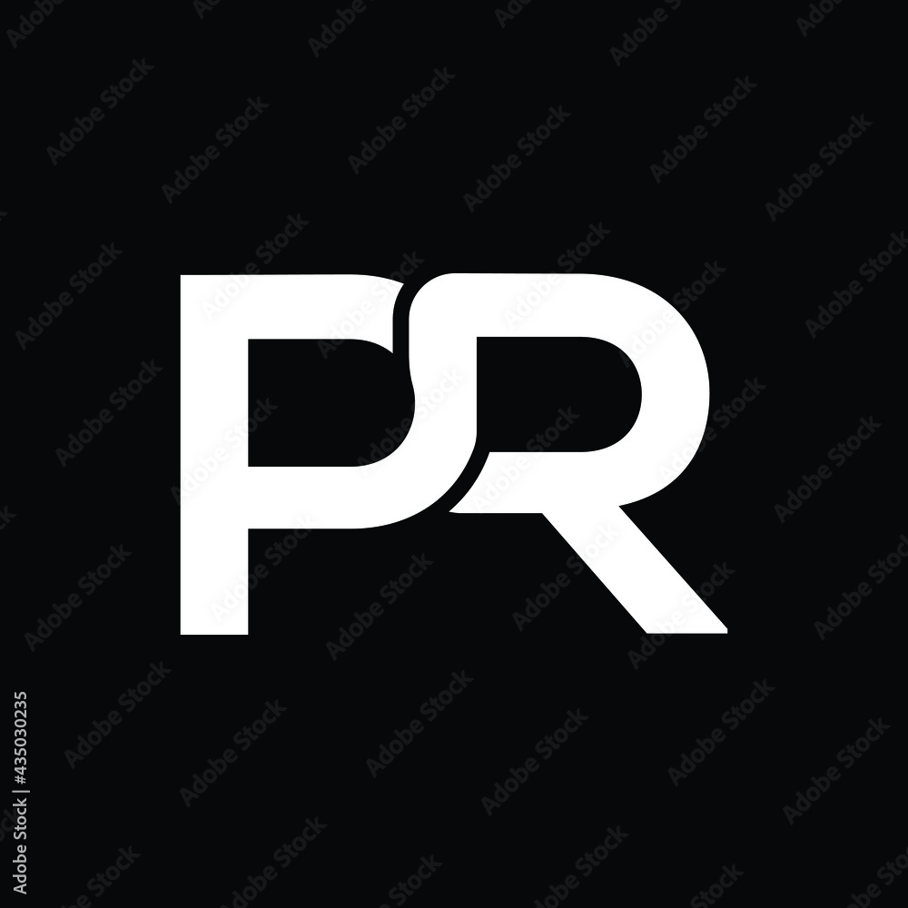 pr letter logo design with black background Stock Vector | Adobe Stock